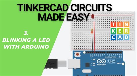 Blinking an LED with Arduino in TinkerCAD |TinkerCAD Circuit Tutorials - YouTube