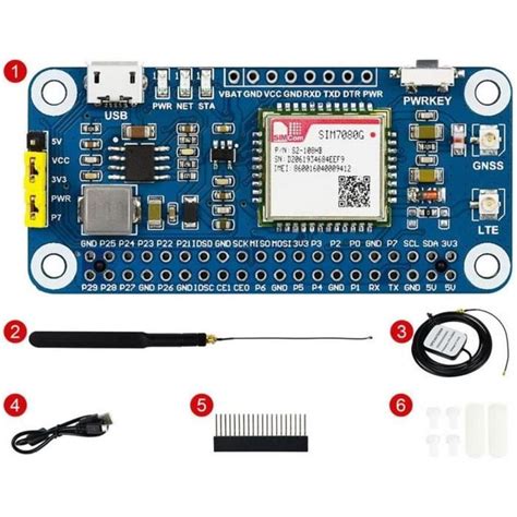 Nb Iot Cat Memtc Gnss Hat For Raspberry Pi Based On Sim7080g Supports