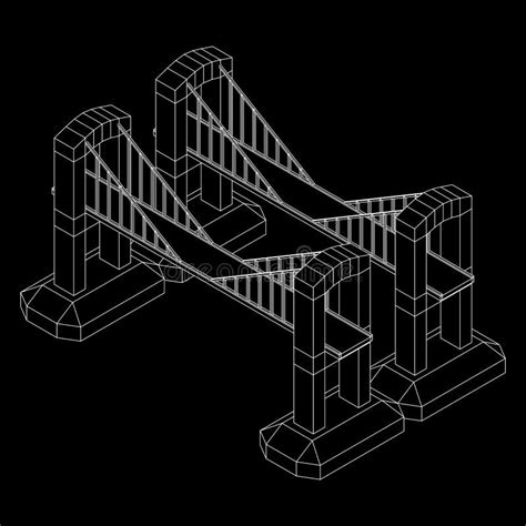 Bridge Connection Structure Wireframe Stock Vector Illustration Of Polygonal Journey 182969721