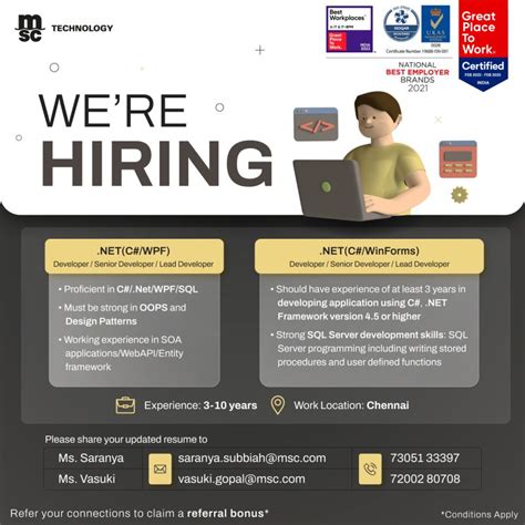Saranya Elango On Linkedin Wearehiring Dotnetdeveloper
