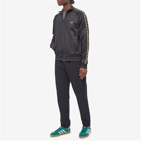 Fred Perry Taped Track Jacket Black And 1964 Gold End Us