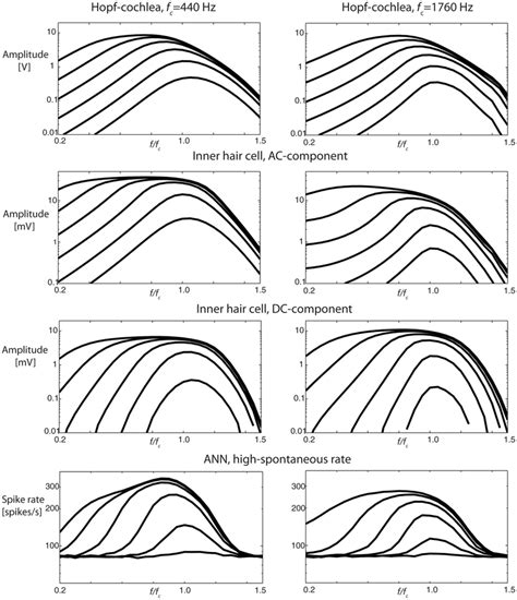 Output Amplitudes Logarithmic Scale As A Function Of Input Frequency