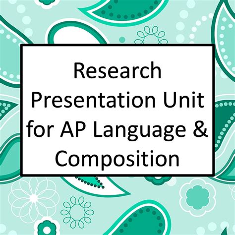 Research Presentation Unit For AP Lang And Comp