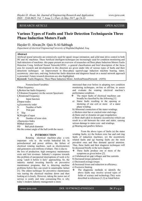 Detection Of Static Air Gap Eccentricity In Three Phase Induction Motor By Using Artificial