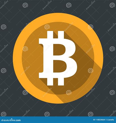 Bitcoin Round Icon Flat Design Stock Vector Illustration Of Commerce