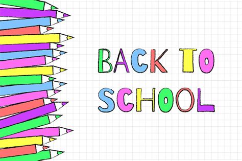 학교로 돌아 가기 분필 질감의 다양한 색상의 밝은 연필 포스터 배너 인사말 카드 벡터 일러스트 레이 션입니다 가을에 대한 스톡 벡터 아트 및 기타 이미지 Istock