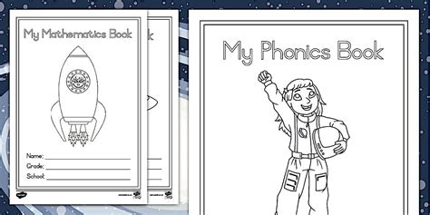 Grade 1 Space Themed Editable Book Covers