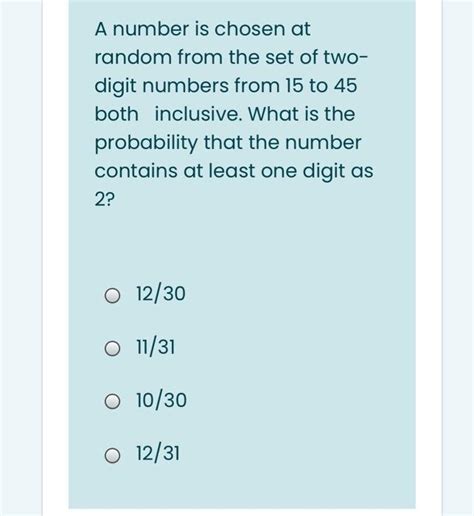 solved a number is chosen at random from the set of two