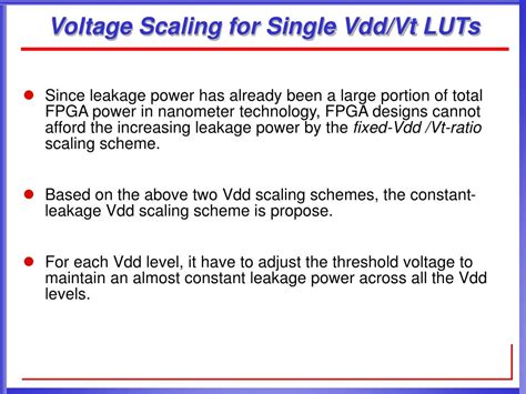 Ppt Low Power Fpga Using Pre Defined Dual Vdd Dual Vt Fabrics