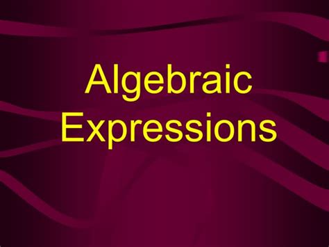 Algebric Expression 7ppt