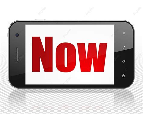 Time Concept Smartphone With Now On Display Time Date Information Photo