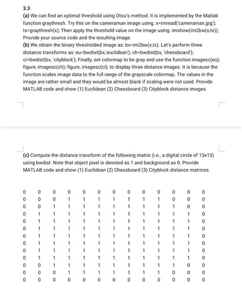 solved 3 3 a we can find an optimal threshold using otsu s