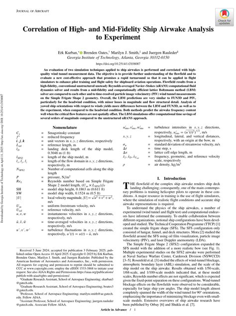 Pdf Correlation Of High And Mid Fidelity Ship Airwake Analysis To Experiment