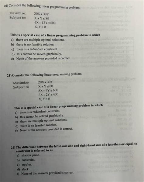 Solved Linear Programming Model Topic 15 Infeasibility In A