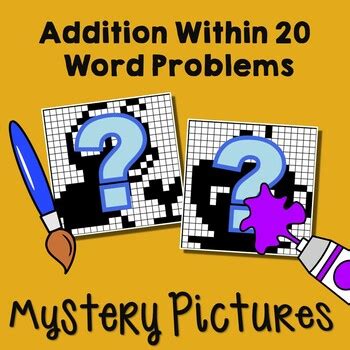 Simple Addition Color By Number Word Problems Adding To 20 Mystery Pictures