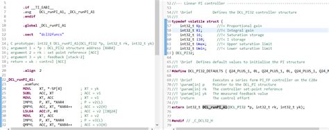 pi controller assembly function in c2000ware dcl pi a1 asm how to use
