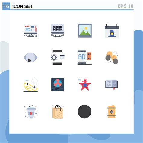 Stock Vector Icon Pack Of Line Signs And Symbols For Coding Vision Day Human Eye Editable