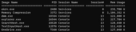 how to get detailed process information on windows machines [tasklist