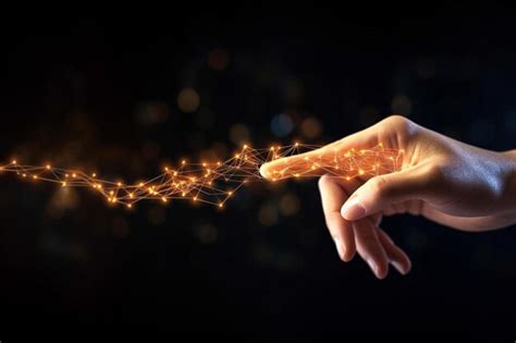 Premium Ai Image Big Data Concept Digital Neural Network Business Woman Hand Touching