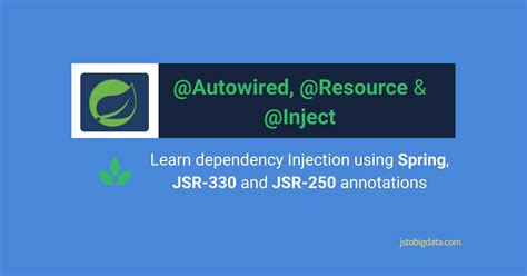 Dependency Injection In Spring Using Autowired Resource And Inject