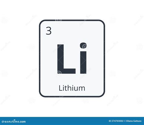 Lithium Chemical Element Graphic For Science Designs Stock Vector