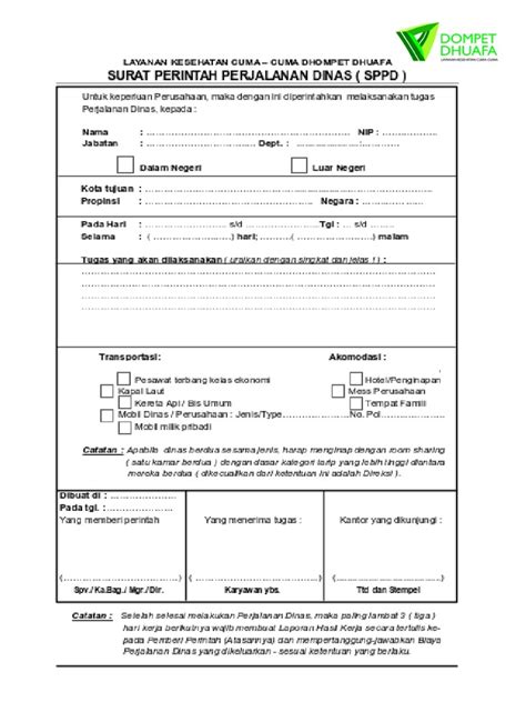 form sppd dan laporannya pdf