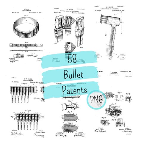 Bullet Patents Vintage Cartridge Illustrations Patent Png Etsy