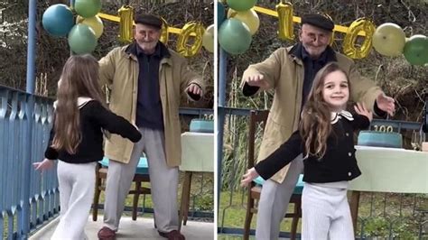 ვიდეო 100 წლის ბაბუს ცეკვა შვილთაშვილთან ერთად სოციალურ ქსელში უსაყვარლესი კადრები ვრცელდება