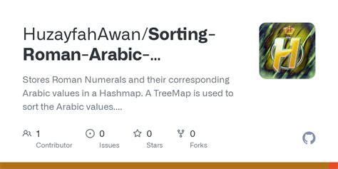 GitHub HuzayfahAwan Sorting Roman Arabic Numerals W HashMap And TreeMap Stores Roman Numerals