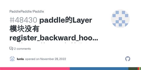 paddle的layer模块没有register backward hook函数可以使用，有替代的函数吗 · issue 48430