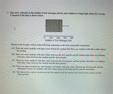 solved 7 data were collected on the number of text messages