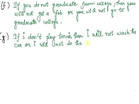 Write A Useful Negation Of Each Of The Following Statements Do Not Leave A Negation As A