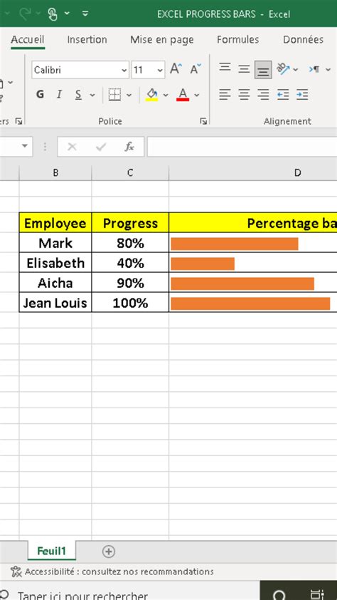 Excel Progress Bars Progress Bar Progress Excel