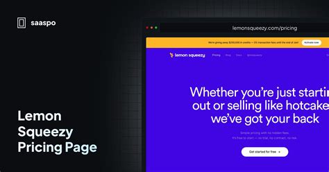 Saaspo Lemon Squeezy Pricing Page