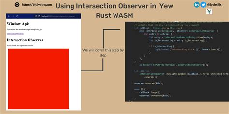 how to use intersection observer in rust wasm as a typescript developer