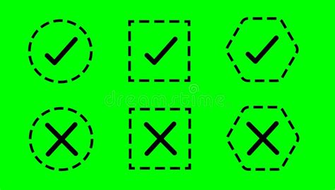 Checkbox Icon Set Green Screen Stock Vector Illustration Of Grass Button