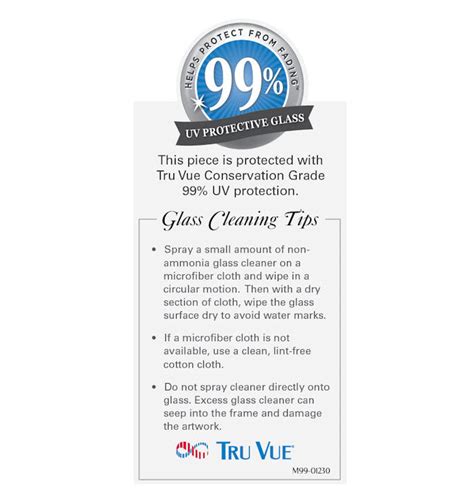 99 Uv Protective Glass Sticker Tru Vue Inc