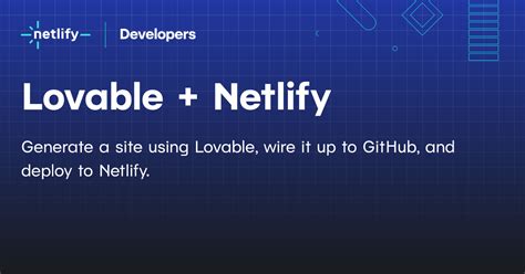Deploy A Lovable Site To Netlify Netlify Developers