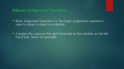 Lesson 2 Introduction To Assignment Operatorspptx