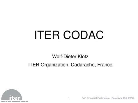 Ppt Iter Codac Powerpoint Presentation Free Download Id 5179205