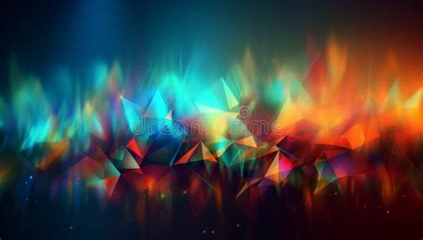 Bright Geometric Shapes Exploding In Vibrant Colors Generated By Ai Stock Illustration