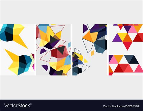 Set Of Triangle Poster Backgrounds Royalty Free Vector Image