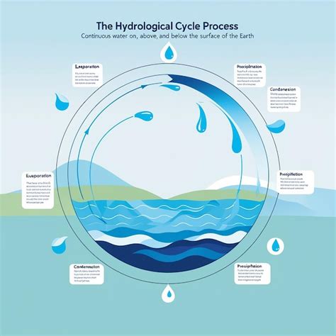 The Hydrological Cycle Process Visually For Learning Course Water Hydrological Cycle Infographic