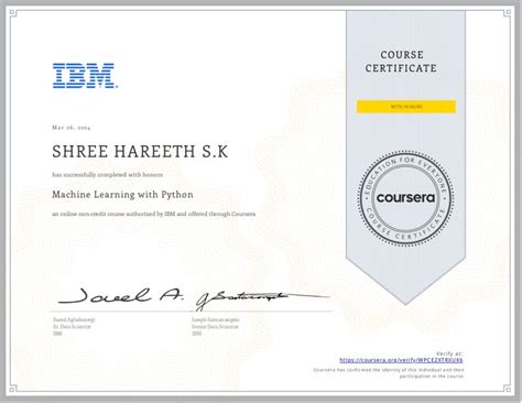 Shree Hareeth S K On Linkedin Coursera Ibm Courseracourse