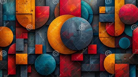 Abstract Geometric Shapes In Vivid Colors Stock Illustration Illustration Of Color Decor