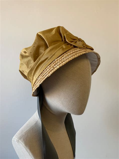 Regency Georgian Bonnet Jane Austen Gold Straw Silk Etsy