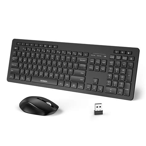Seenda Wireless Keyboard And Mouse Combo 2 4ghz Cordless Quiet Keyboard Mouse With Usb Receiver