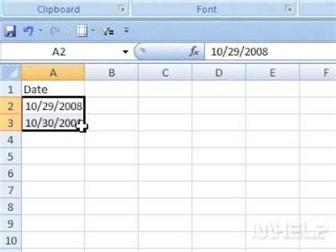 How To Create A List Of Sequential Dates In A Spreadsheet YouTube