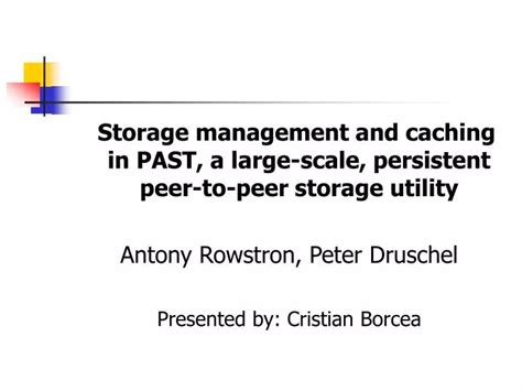 ppt storage management and caching in past a large scale persistent