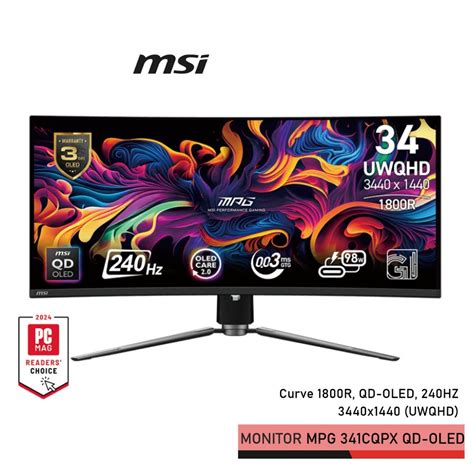 MSI MPG 341CQPX QD OLED MONITOR จอมอนเตอร 34 18 3440x1440 UWQHD QD OLED 240Hz 0 03ms ประกน